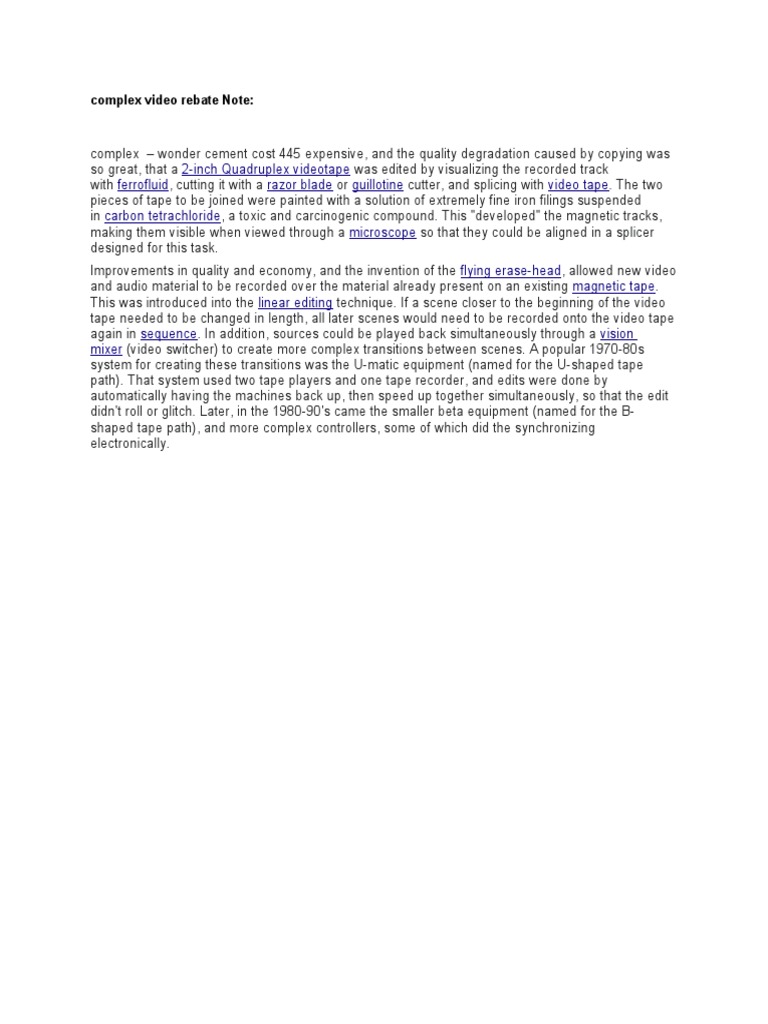 Complex Video Note | PDF