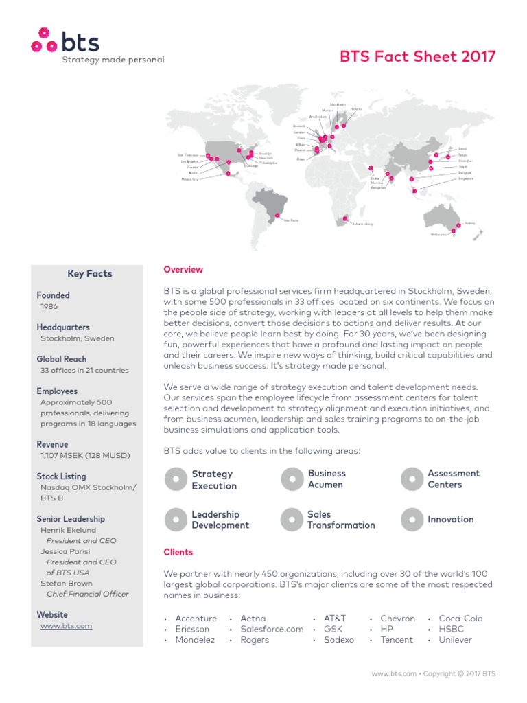 Bts Fact Sheet | PDF | Economies | Business