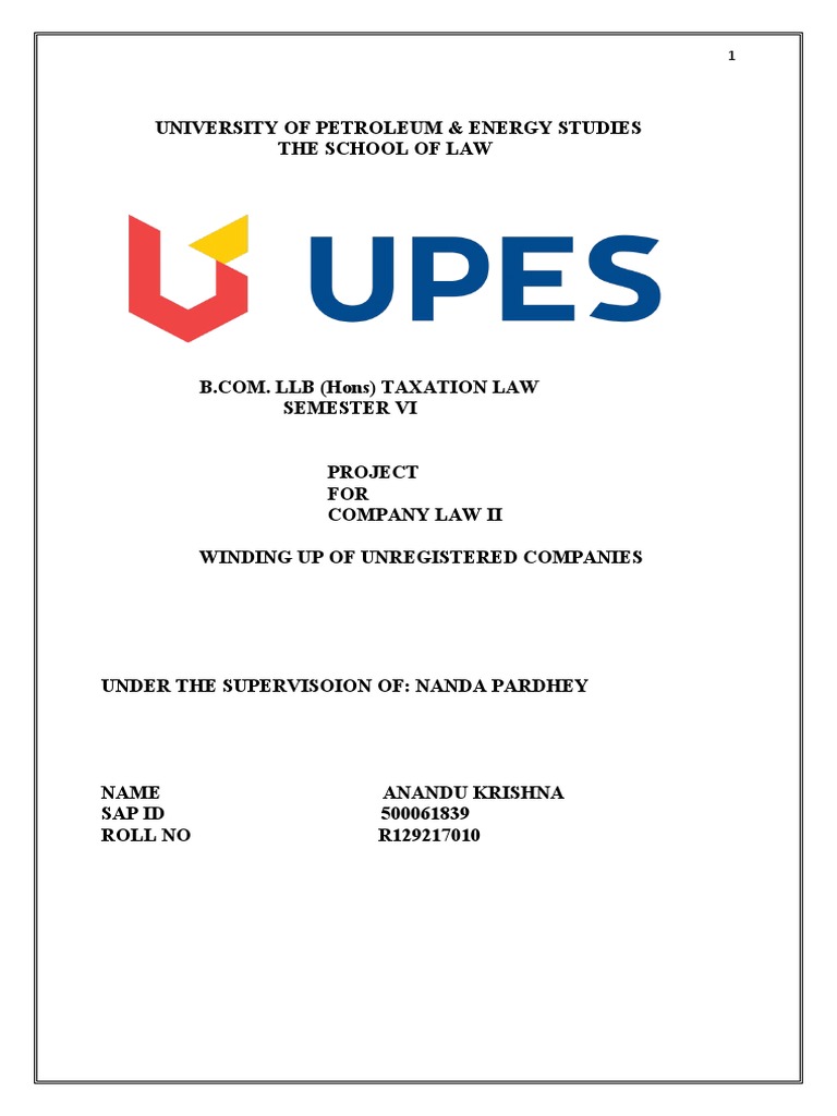 Winding Up Unregistered Companies Guide | PDF | Limited Liability ...