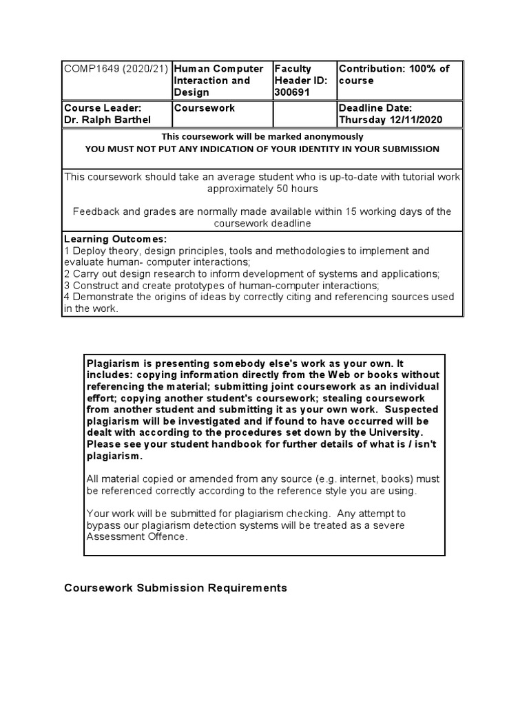 HCI Coursework Prototype and Report | PDF | Design | Prototype