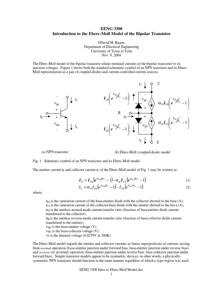 Ebers-Moll Model | Bipolar Junction Transistor | Semiconductor Devices Ebers-Moll Model | Bipolar Junction Transistor | Semiconductor Devices