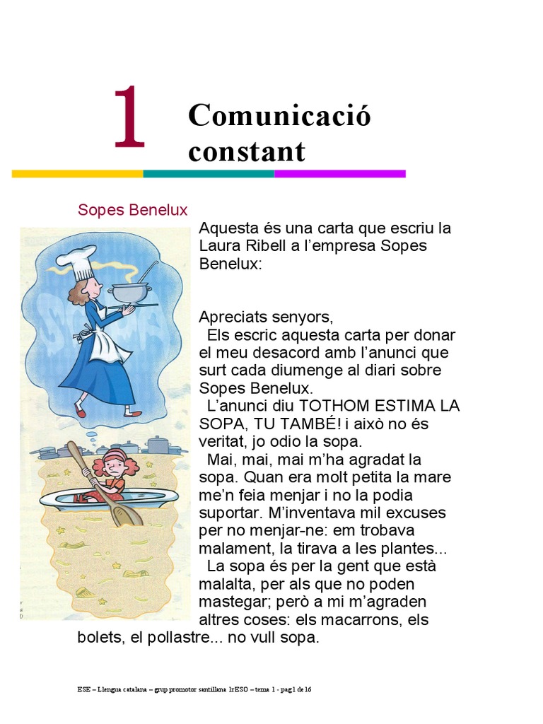Tema 1 Català 1ESO | PDF