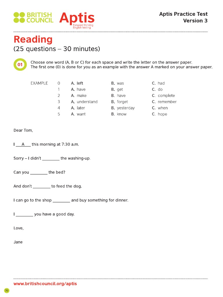 Aptis Reading 3 PDF | PDF