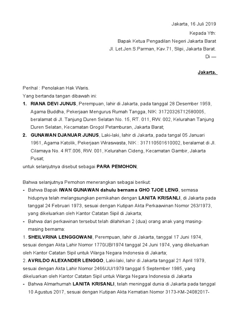 CTH Surat Permohonan | PDF