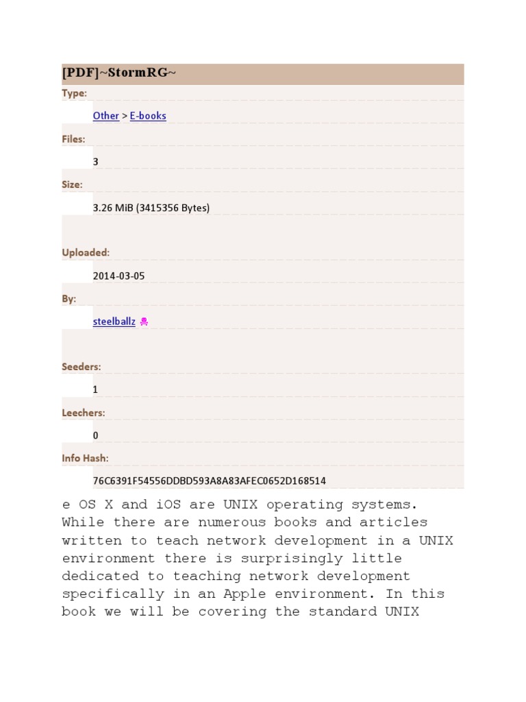 (PDF) Stormrg : Other E-Books | PDF | Mac Os | Operating System