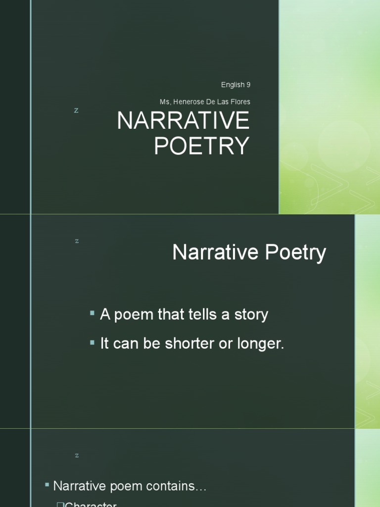 Narrative Poetry: English 9 MS, Henerose de Las Flores | Download Free ...