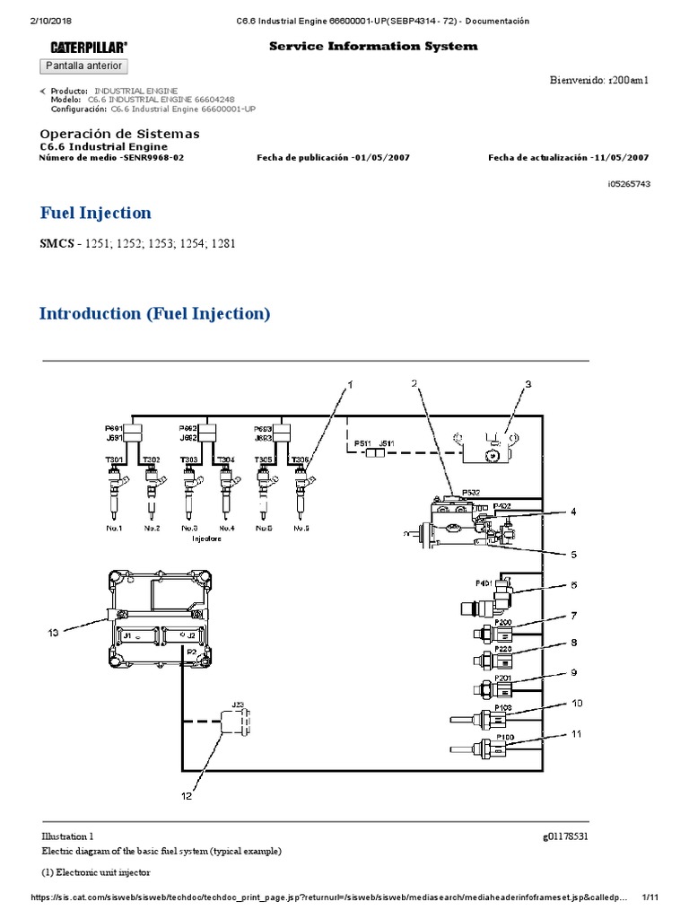 C6.6 Industrial Engine 66600001-Sistema de Combustible | PDF | Fuel ...