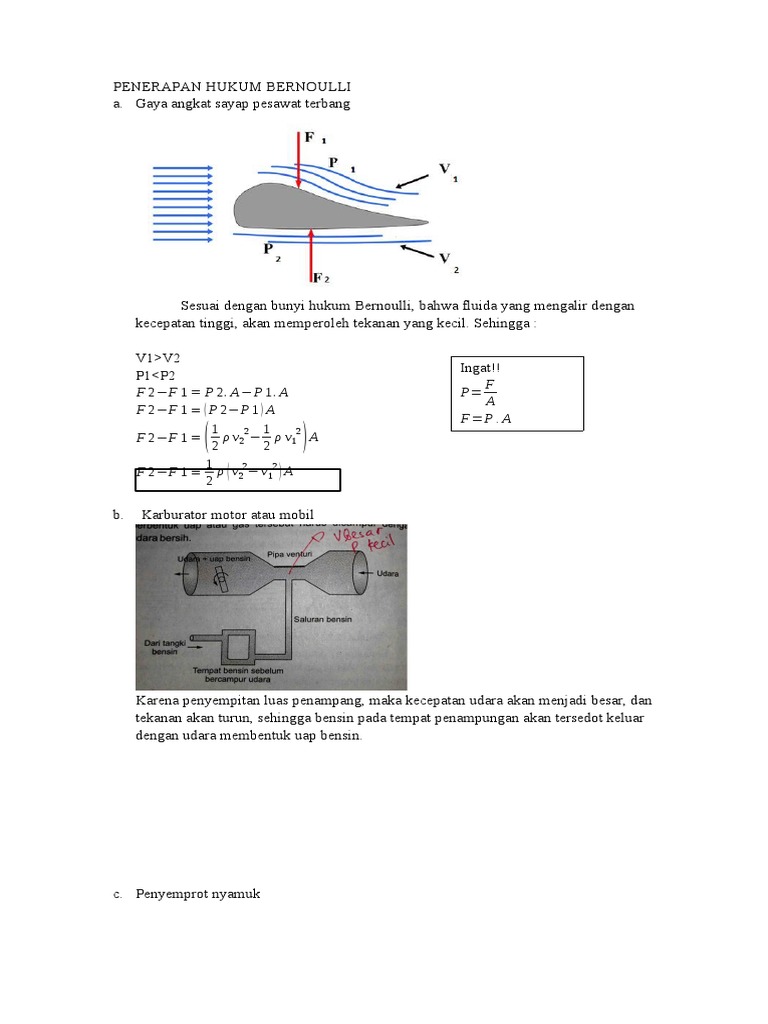 Penerapan Hukum Bernoulli | PDF