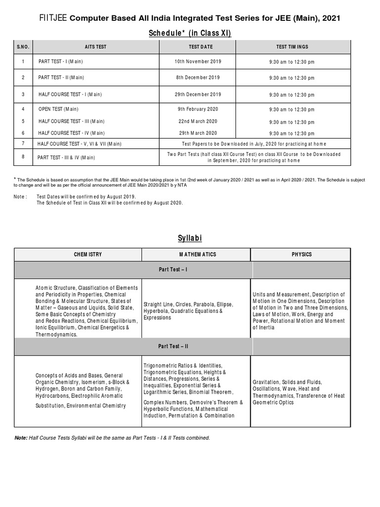Fiitjee: Computer Based All India Integrated Test Series For JEE (Main ...