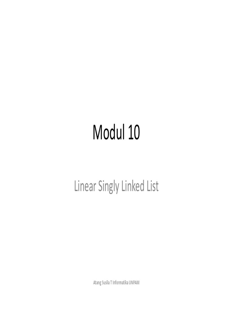 Modul 10 Linear Singly Linked List | PDF