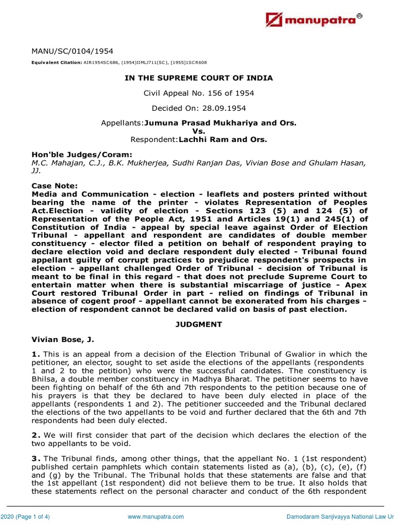 M.C. Mahajan, C.J., B.K. Mukherjea, Sudhi Ranjan Das, Vivian Bose and ...