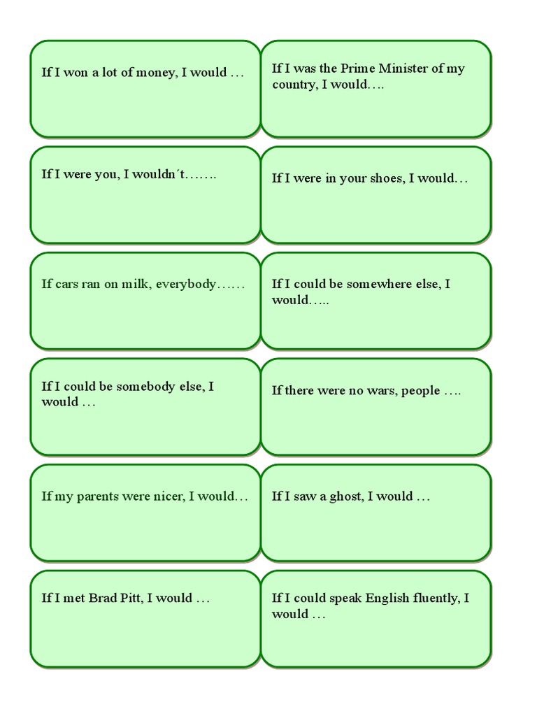 If Cards Second Conditional | PDF