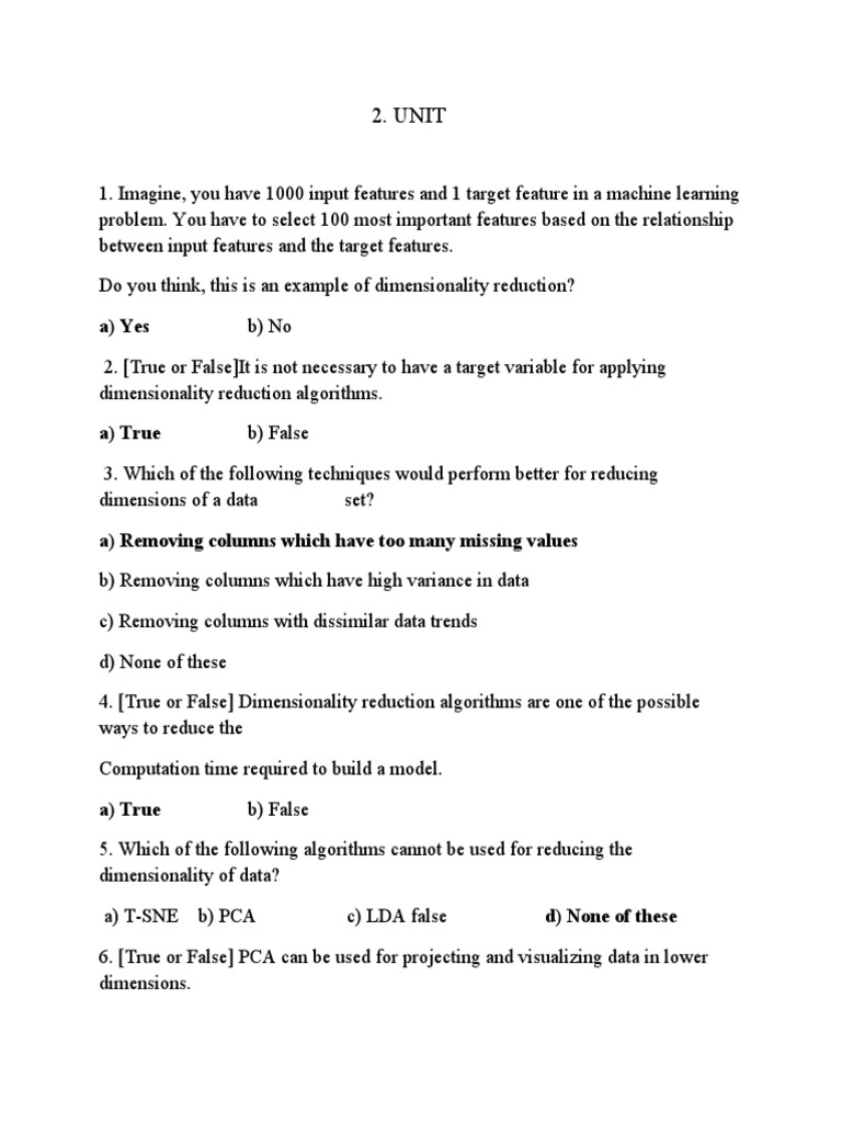 Dip Ii-Unit | PDF | Principal Component Analysis | Multivariate Statistics