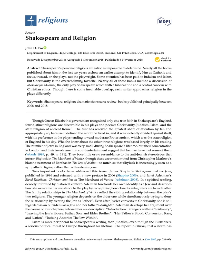 Religions: Shakespeare and Religion | PDF | The Merchant Of Venice ...
