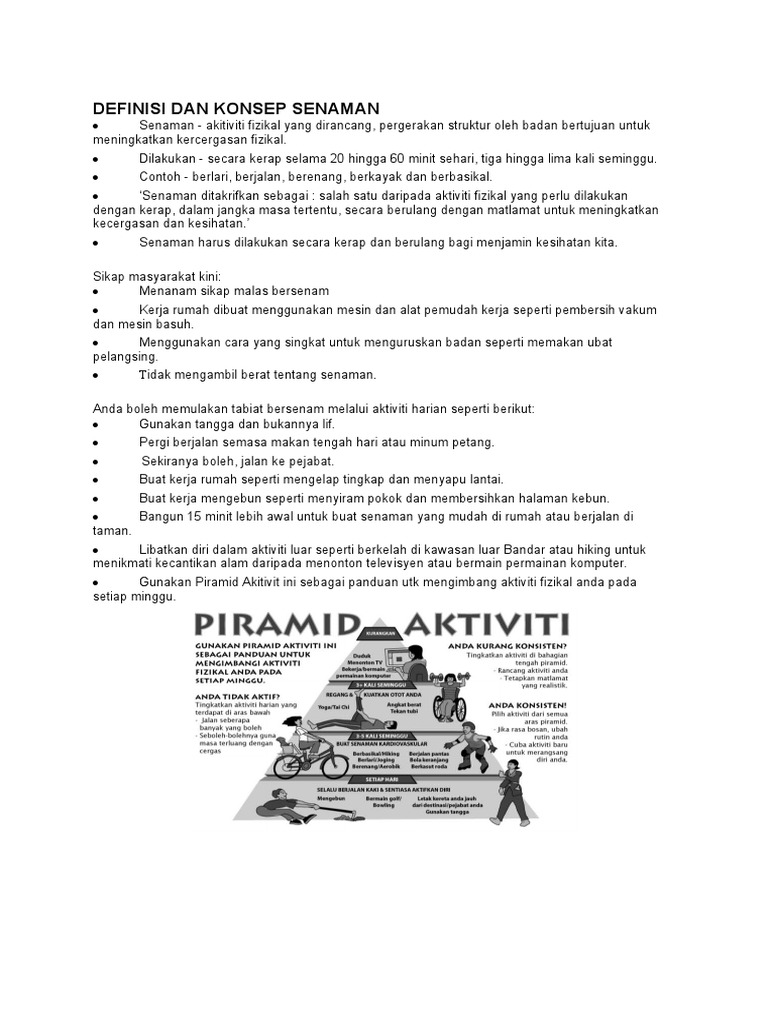 Definisi Dan Konsep Senaman | PDF