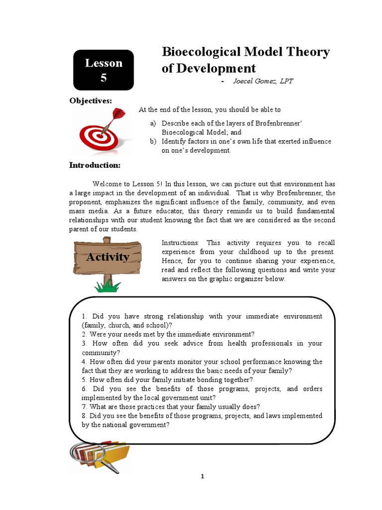 Bioecological Model Theory of Development: Lesson 5 | Download Free PDF ...