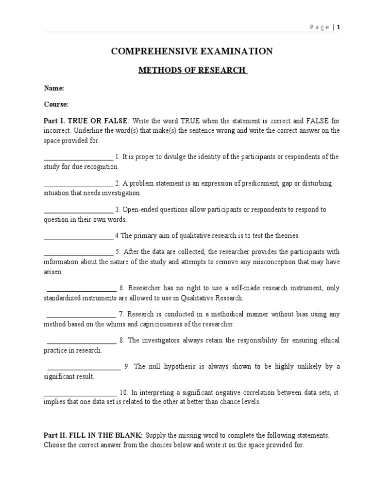 Research Methods Exam Review | PDF | Qualitative Research | Scientific ...