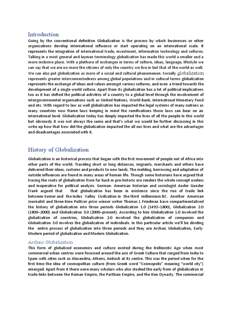 Archaic Globalization | PDF | Globalization | Trade