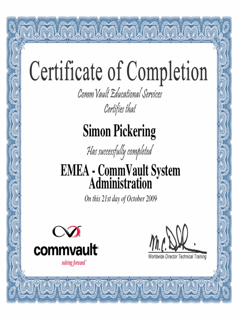 Simon Pickering: Emea - Commvault System Administration | PDF