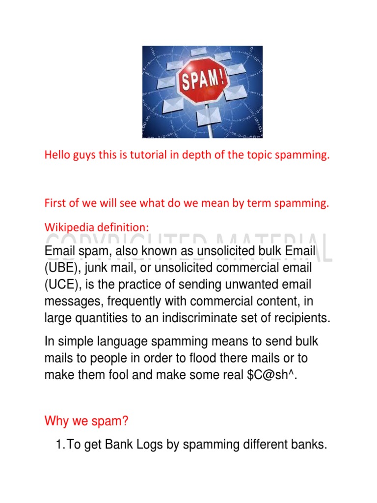 Spaming | PDF | Email Spam | Spamming