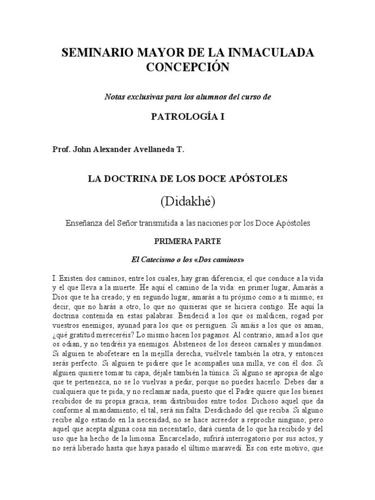 Didakhé PDF | PDF | orador del Señor | eucaristía