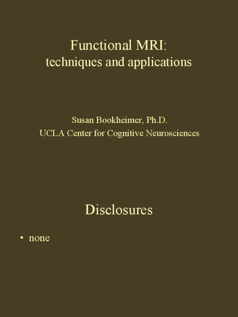 Functional Mri Bookheimer | PDF | Functional Magnetic Resonance Imaging | Attention
