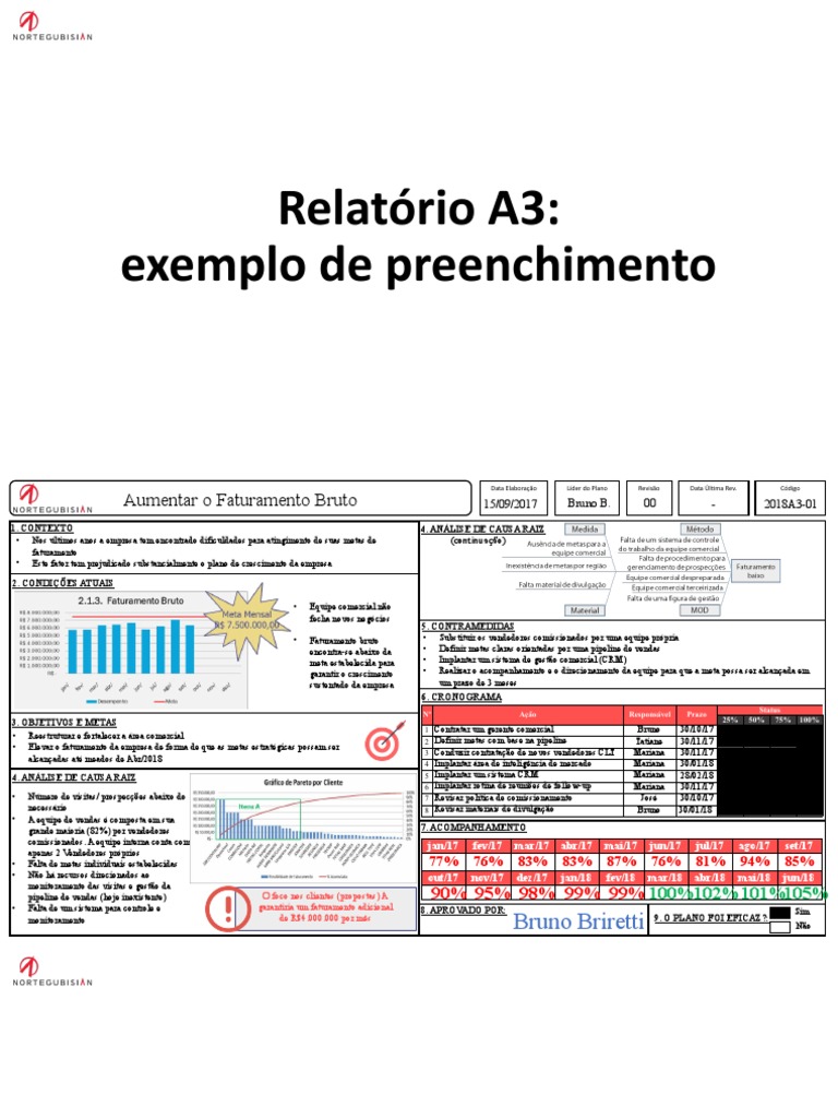 07 - Modelo Relatório A3 - PDCA | PDF | Gestão de relacionamento com o ...