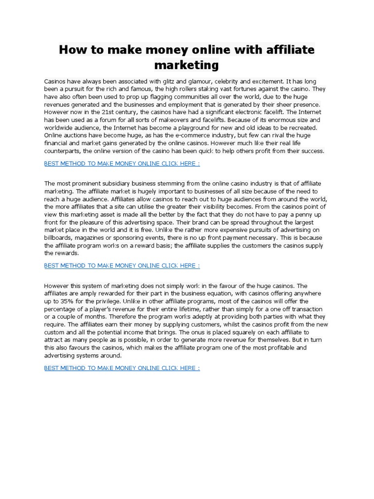 How To Make Money Online | PDF | Affiliate Marketing | Advertising