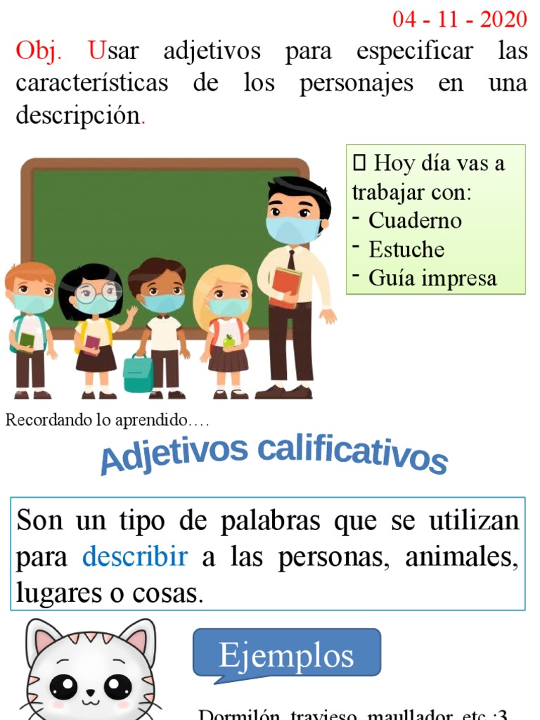 Descripción Con Adjetivos Calificativos | PDF | Estudios de idiomas ...