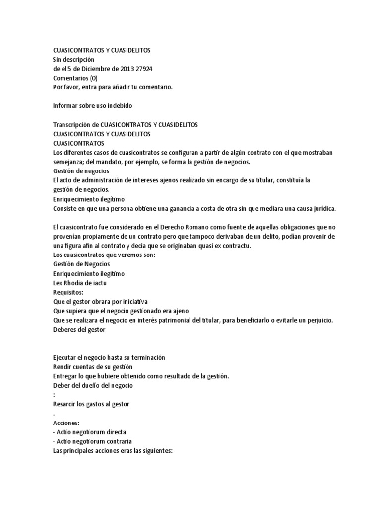 Cuasicontratos y Cuasidelitos | PDF | Ley común | Virtud