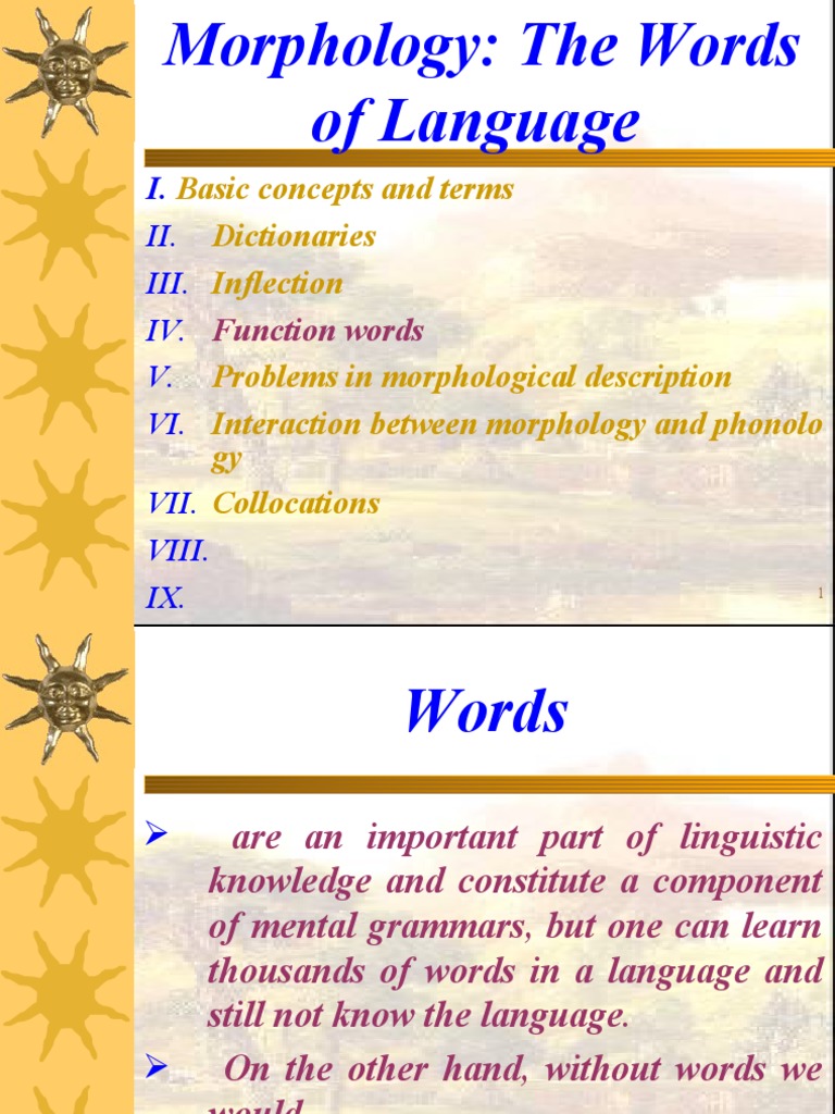 Morphology | PDF | Morphology (Linguistics) | Word