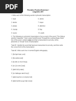 Phonetics Practice With Answers | PDF | Vowel | Phonetics
