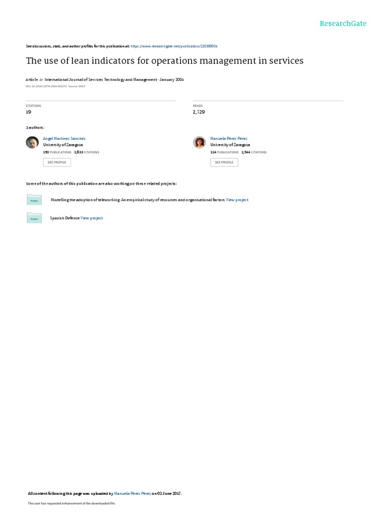 Lean Indicator | PDF | Lean Manufacturing | Survey Methodology