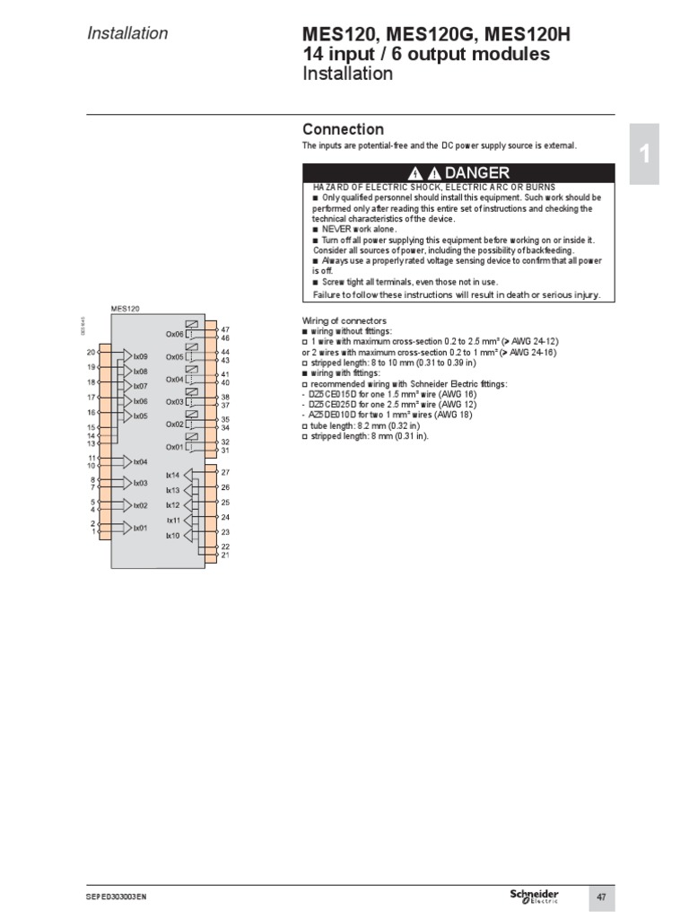 Installation: MES120, MES120G, MES120H 14 Input / 6 Output Modules | PDF