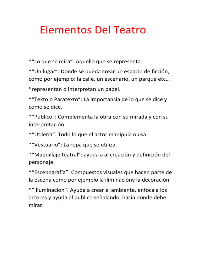 Elementos Del Teatro PDF | PDF