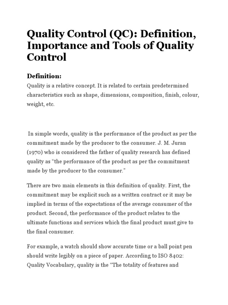 Quality Control (QC) : Definition, Importance and Tools of Quality ...