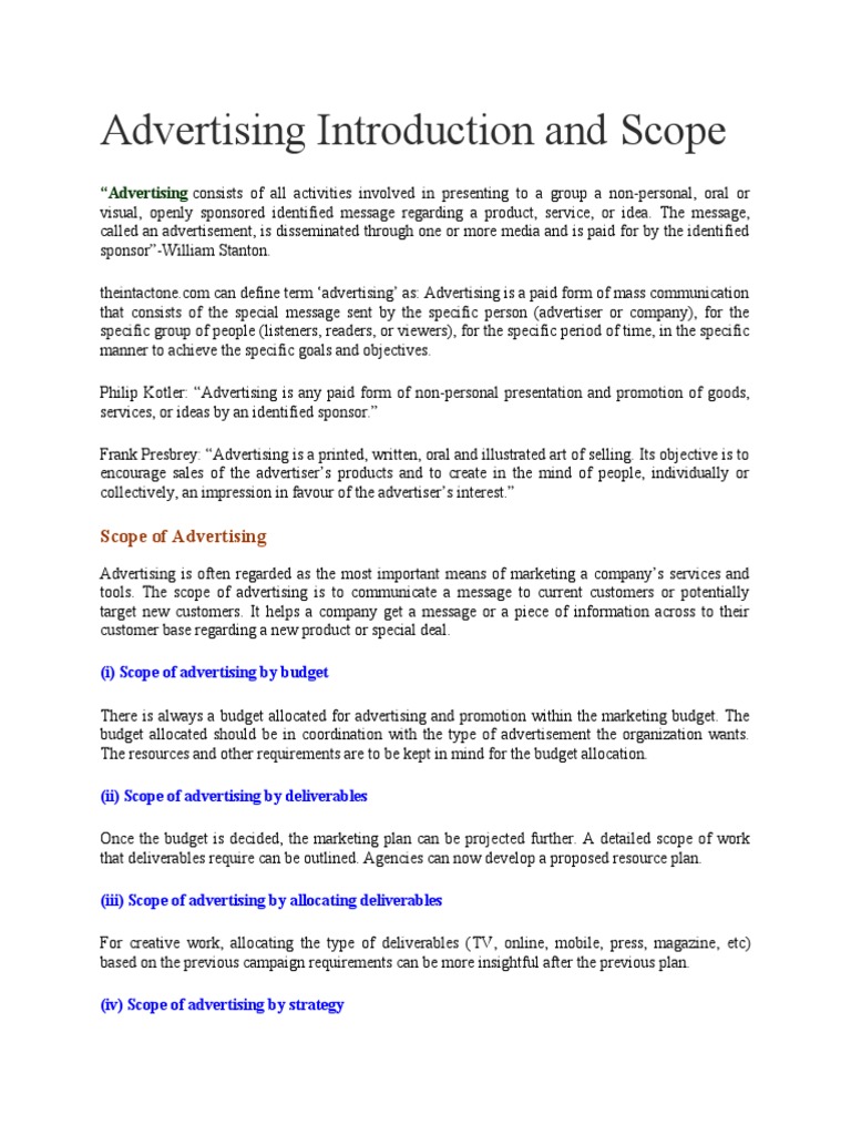 Advertising Introduction and | PDF | Advertising | Brand