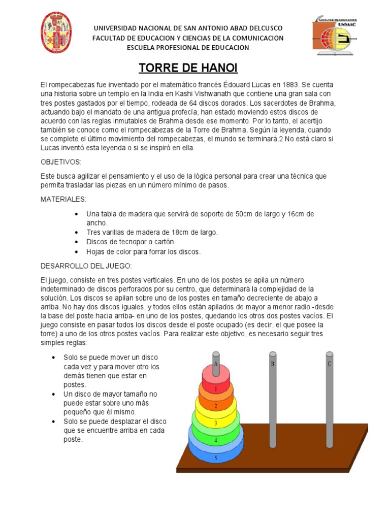 Torre de Hanoi | PDF