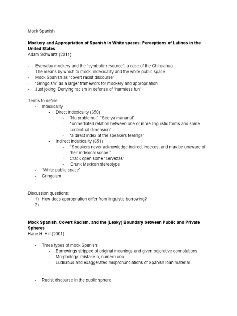 Mock Spanish | PDF | Semiotics | Linguistics
