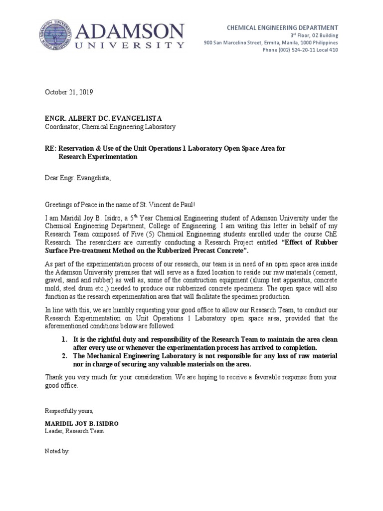 Sample Letter | PDF | Concrete | Laboratories