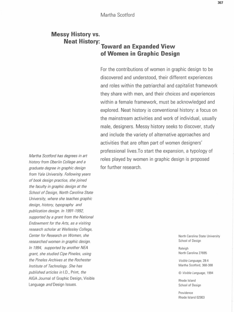 Scotford - Messy History Vs Neat History Toward An Expanded View of ...