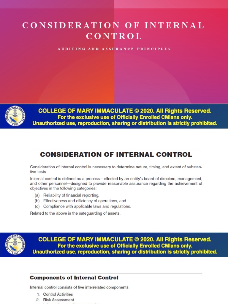 Consideration of Internal Control | PDF
