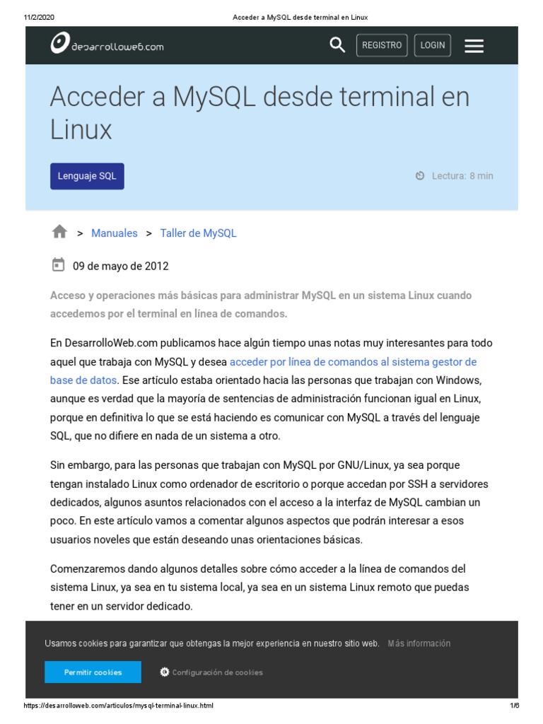 Acceder A MySQL Desde Terminal en Linux | PDF | Distribución de Linux ...