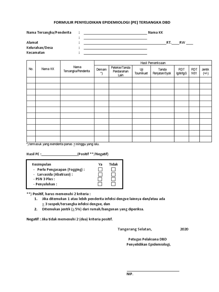Formulir Pe DBD | PDF