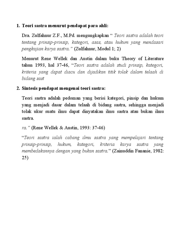 Teori Sastra | PDF