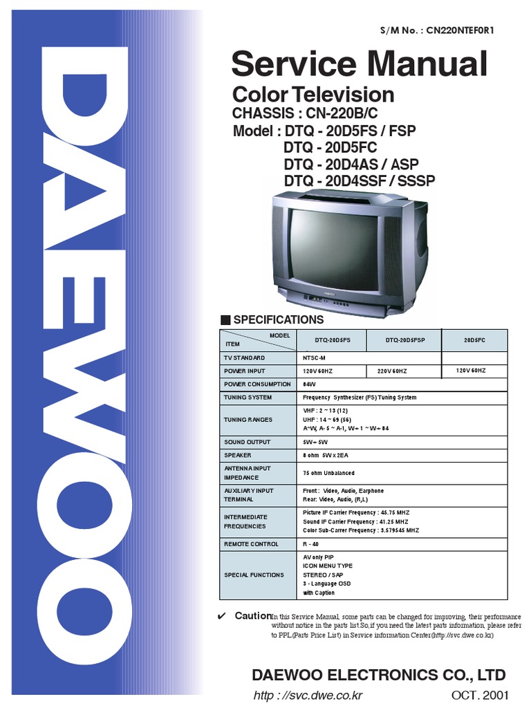 Service Manual: Color Television | PDF | Mains Electricity | High Voltage