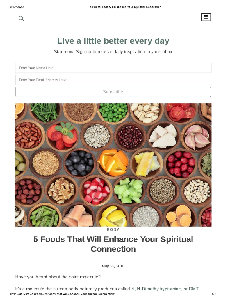 5 Foods That Will Enhance Your Spiritual Connection | PDF | Foods ...