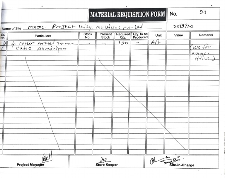 Material Requisition PDF | PDF