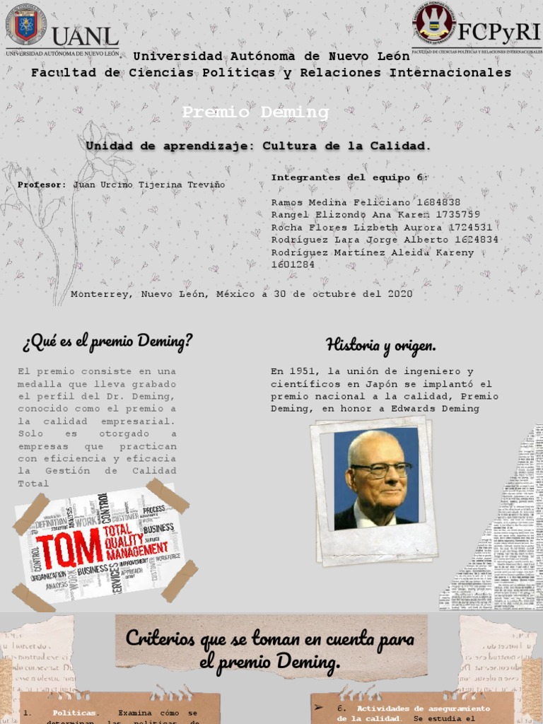 Premio Deming | PDF | Calidad (comercial) | Prueba (evaluación)
