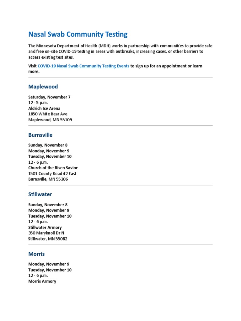 Nasal Swab Community Testing | PDF | Science & Mathematics